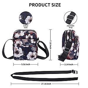 Phenas Women Roomy Crossbody Bag Cellphone Shoulder Bag Casual Triple Zipper Purse Travel Neck Wallet for Young Ladies Girls