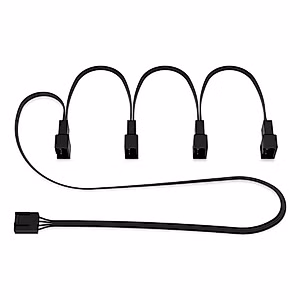 ARCTIC 4-Pin PWM Fan Splitter Cable - PST Extension-Cable for 4 Case Fans, PC Fans, PWM Splitter Cable, Multi-Fan Connector, Fan Splitter, Extension Cable, Y-Splitter, Adapter - Black