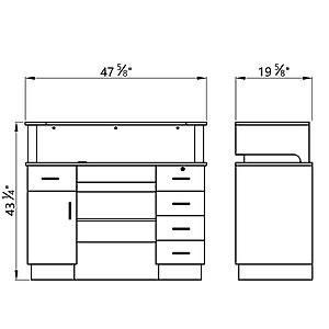 Reception Desk LED Lighted Reception Area Counter LANGARA in Silver Grey