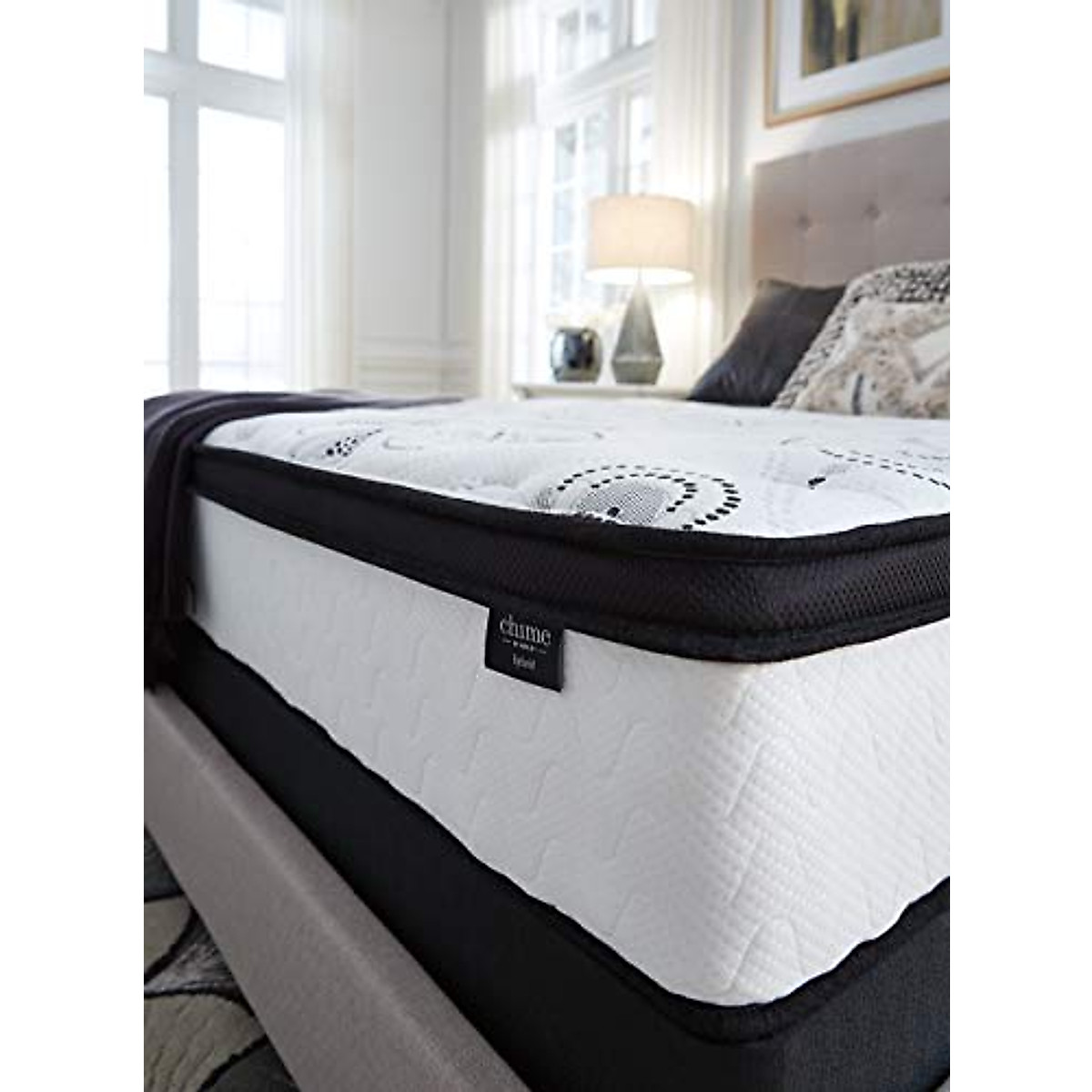 Signature Design by Ashley California King Size Chime 12 Inch Medium Firm Hybrid Mattress with Cooling Gel Memory Foam