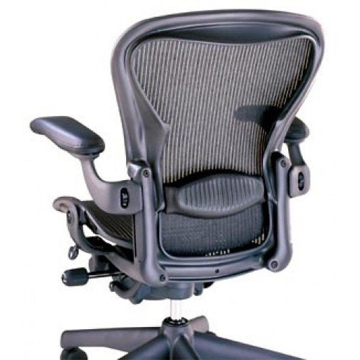 Herman Miller Aeron Size B Office Chair | Adjustable Arms | Rear Tilt Limiter | Lumbar Support Pad ( Renewed)