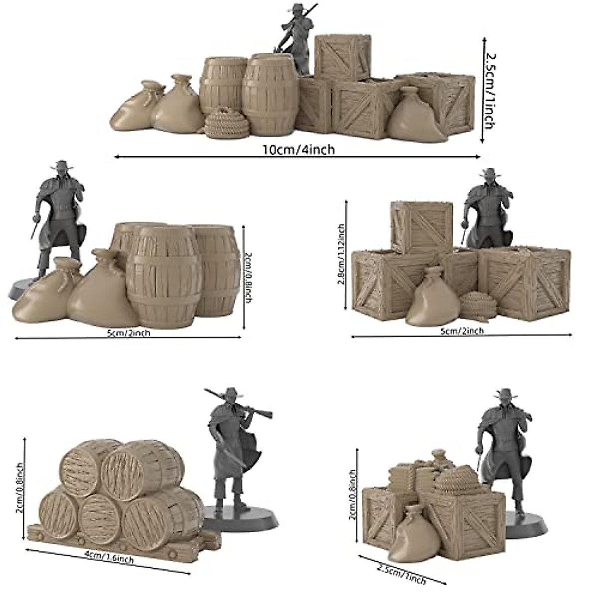 Cargo Piles Scatter Terrain DND Scenery Terrain 3D Printed 28mm Paintable Miniatures for Dungeons and Dragons Pathfinder, Warhammer 40k Tabletop Games