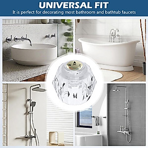 Shower Knob Replacement Compatible with Del-ta Faucet RP2391, 2-1/2" x 2-1/8" Shower Faucet Handle Replacement with Offset Hole(COLOR:clear)