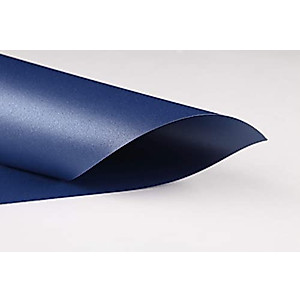 Navy Blue Shimmer Paper - 100-Pack Metallic Cardstock Paper, 92 lb Cover, Double Sided, Printer Friendly - Perfect for Weddings, Birthdays, Craft Use, Letter Size Sheets, 8.5 x 11 Inches