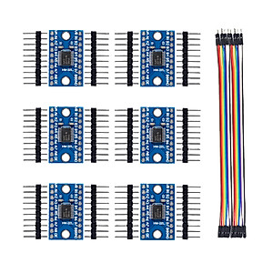 DIANN 6pcs TXS0108E Logic Level Module 8 Channel Bi-Directional High-Speed Full Duplex Shifter 3.3V 5V Module with Cable