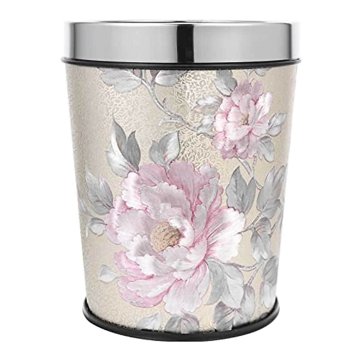 2pcsgarbage Kitchen Small Dorms Trash Open Office Hotel Practical Household Room Decorative and Multi-Function Furnishing for Garbage Basket Can Steel Rubbish Round Living