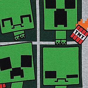 Minecraft Mojang Boys Pajamas Set - 4 Piece Short Sleeve Pajamas Set Creeper Pajamas (Navy Green, 8)