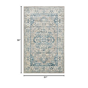 Unique Loom Paris Collection Area Rug - Louisa (5' 1" x 8' Rectangle, Dark Gray/ Beige)