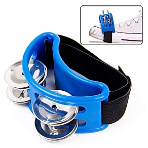 Foot Tambourine Percussion Jingle Shaker Musical Instrument Bells (Black)