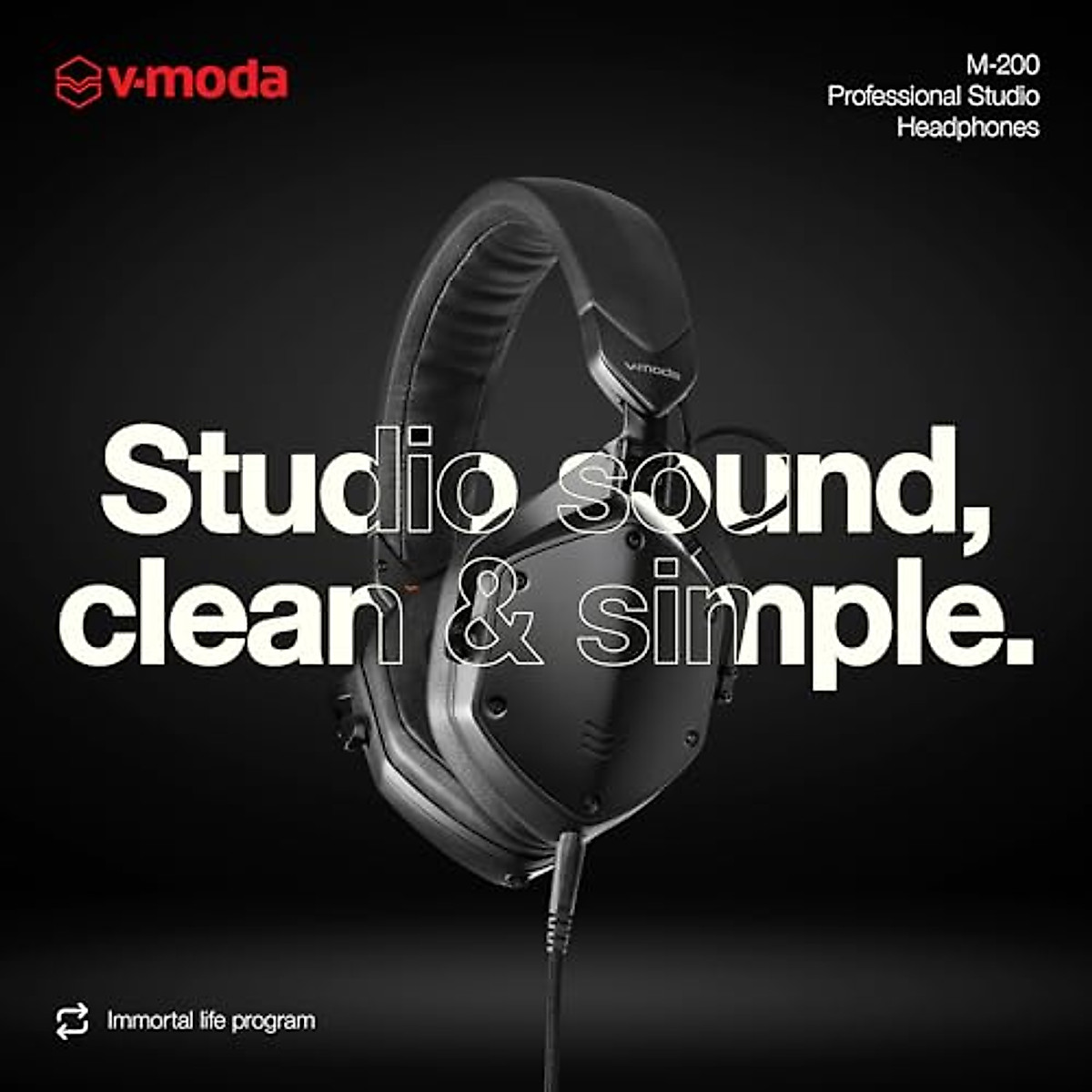 V-Moda M-200 Hi-Res Audio Studio Headphones - Matte Black