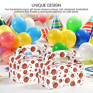 JOHOUSE 16PCS Party Favor Boxes, Basketball Party Favors Boxes Goodie Bags Treat Boxes for Sports Birthday Party Decorations 6.1×3.5×3.3 inch
