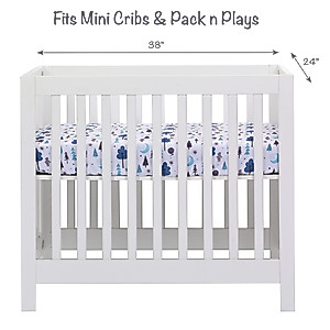 Lambs & Ivy (LAMCR) Forever Pooh Fitted Mini Crib Sheet, White (780006M)