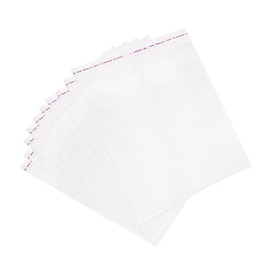 uxcell 100Pcs Clear Cello Bags, 10" x 14" Plastic Self Sealing OPP Cello Treat Bags Cello Poly Bags for Packing Cookies Candy Jewelry Gifts, Clear