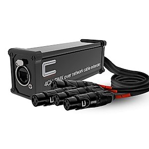 4 Channel 3-Pin XLR Female to Single Ethercon Cable -Compact Cat6 Multi Network Snake Receiver- for Live Stage, Home Studio Recording- XLR, AES, DMX Channels Over RJ45 Cat5/Cat6 Ethernet Cable