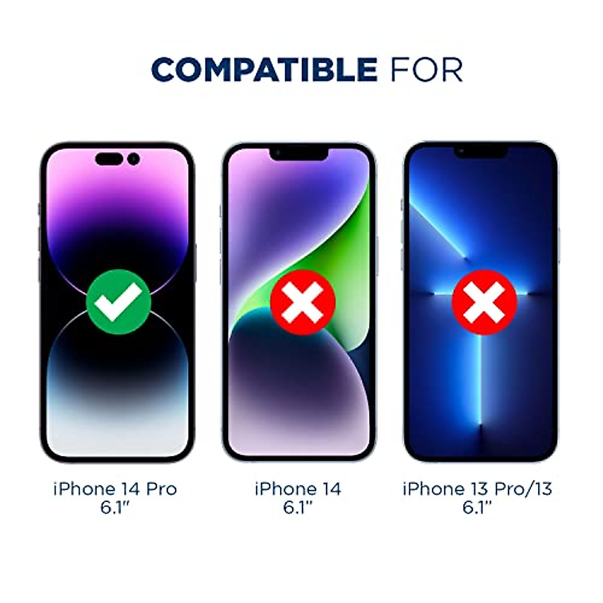 Tech Armor 3 Pack Screen Protector + 1 Camera Lens Protector for iPhone 14 Pro 6.1 inch - Ballistic Tempered Glass, Case Friendly, Dynamic Island Compatible, Sensor Protection, HD, 9H Hardness