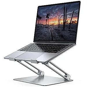 Lamicall Adjustable Laptop Stand, Portable Laptop Riser, Aluminum Laptop Stand for Desk Foldable, Ergonomic Computer Notebook Stand Holder for MacBook Air Pro, Dell XPS, HP (10-17.3'') - Silver