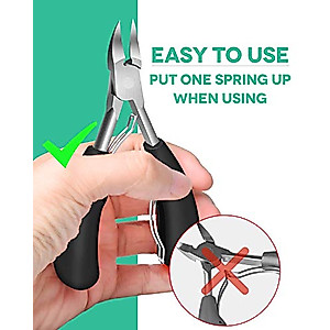 Toenail Clippers for Thick Nails, Large Nail Clippers for Thick & Ingrown Toenails Podiatrist Toenail Clippers Kits Stainless Steel Super Sharp Curved Blade Grooming Nail Tool for Man & Women