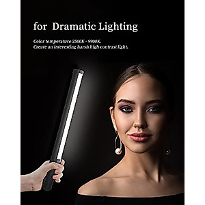 MUZAGATA LED Light Wand Photography 1200 Lux, 2500K-9900K RGB Tube Light CRI＞95, Handheld Photography Light Bar Built in 5200mAh Battery with OLED Display, Light Painting Photography Tools