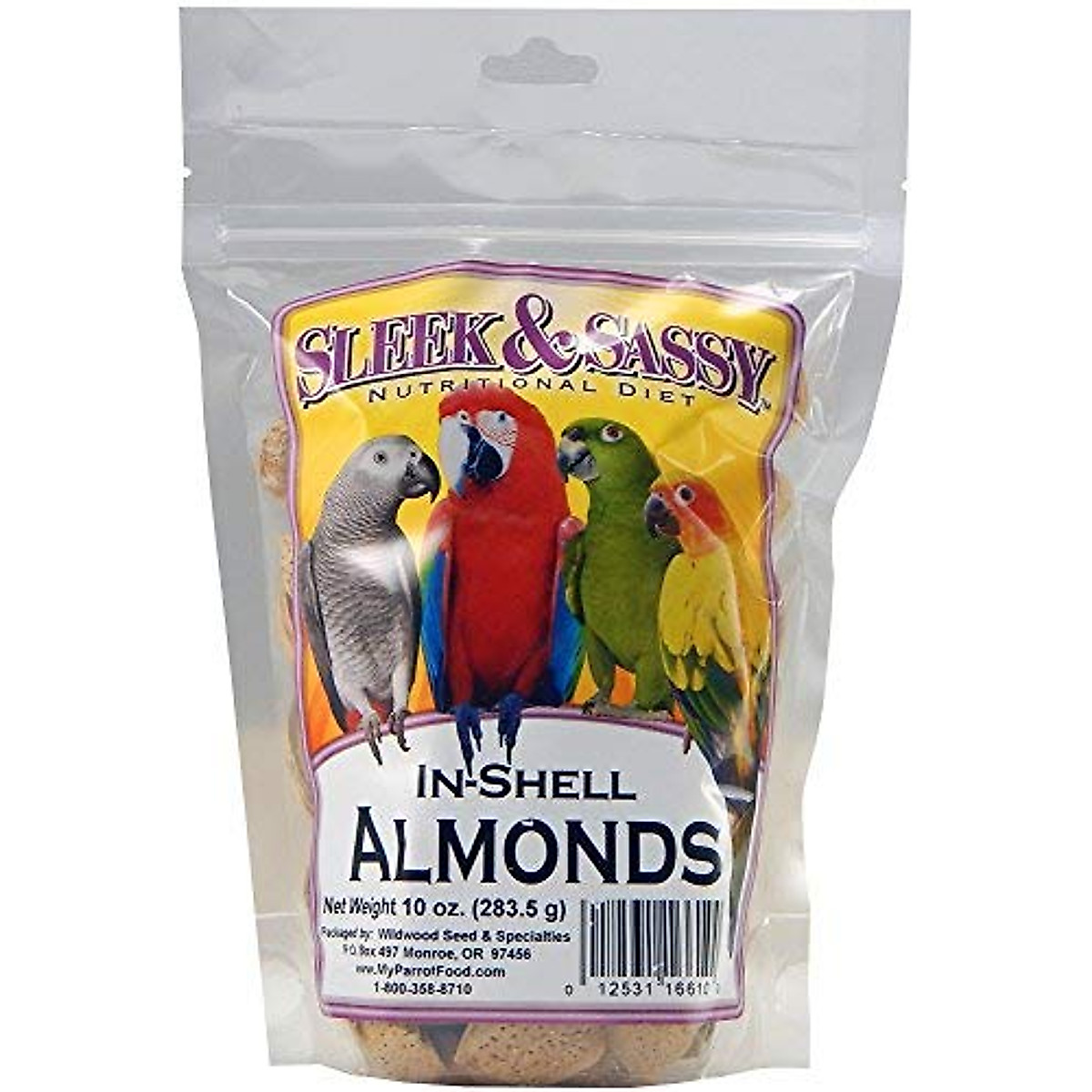 SLEEK & SASSY NUTRITIONAL DIET Whole Almonds Parrot Treat (10 oz.)