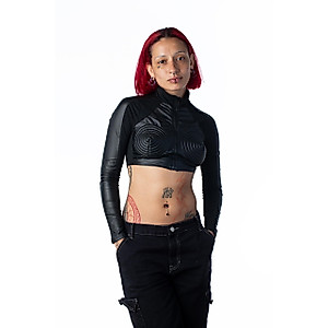 Pierced Owl CZ Crystal Leaves and Vine Rose Flower Dangle Belly Button Navel Ring (Purple)