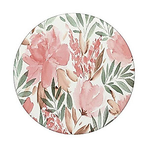 Pastel Pink Flower Pattern, Watercolor Floral Petals Blossom PopSockets PopGrip: Swappable Grip for Phones & Tablets