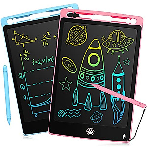 2 Pack LCD Writing Tablet, Electronic Drawing Writing Board, Erasable Drawing Doodle Board, Doodle Pad Toys for Kids Adults Learning & Education, 8.5IN(Blue+Pink)