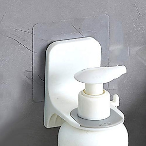 Shampoo Bottle Shelf, Plastic Viscose Hook, Rustproof Bathroom Accessories Organizer Hanger, Shower Bottle Holder Shampoo Hook(White)