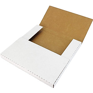 (10) White Vinyl Record LP Shipping Mailer Boxes - Holds 1 to 3 12" Records - Adjustable Height - STRONG 200# Test Cardboard #12BC01VDWH