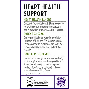 New Chapter Vegan DHA, EPA, and DPA Supplement- Vegan Omega-3 Complex for Heart, Brain, Eye & Joint Support - 30 Softgels