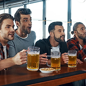 Wwyybfk Beer Mug Set, Freezer Glasses Beer Mug with Handle, 18oz Skull Beer Glasses Cups for Men, Bar, Beverage, Dishwasher Freezer Safe 510ml 2-Pack