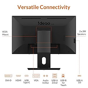 Ideao Hub 24” Interactive Whiteboard, QHD 10-Point Touchscreen Display with MPP2.0 Compatibility for Office and Classroom, Enhance Collaboration, Online Training, and Learning (Includes Stand)