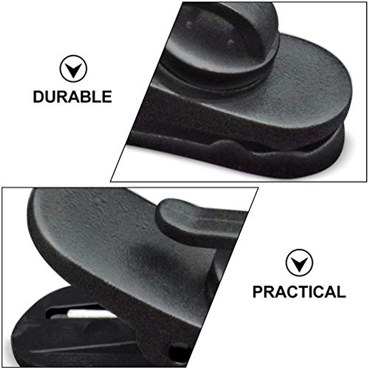 MILISTEN 100pcs Earphone Wire Clip 360 Degree Rotate Earphone Cable Clothing Clip Plastic Earbud Clip for Fixing Round Wire Earphone Headphone Microphone Black