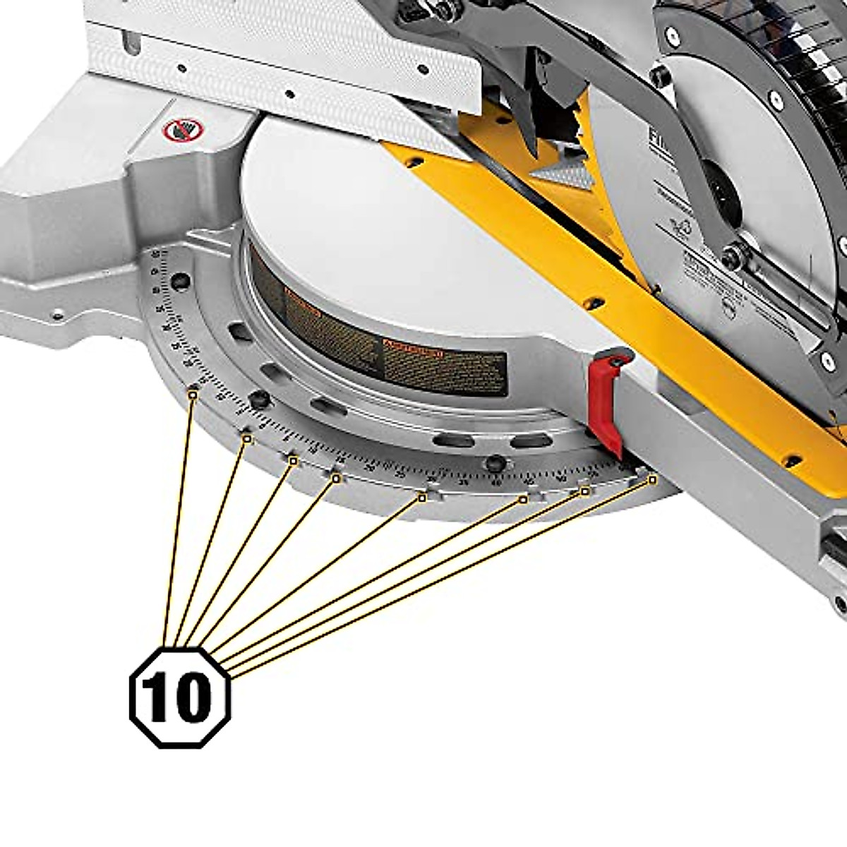 DEWALT Miter Saw, 12 Inch Double Bevel Sliding Compound, Stainless Steel Detent Plate with 10 Stops, Cam-Lock Handle, For Quick & Accurate Miter Angles, Corded (DWS779)