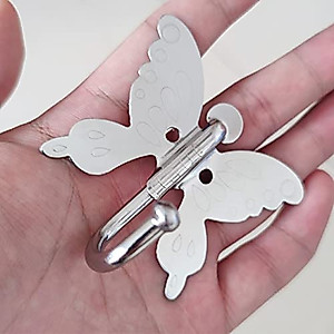 AOLZUNK 5 Set Butterfly Shape Single Hook, Clothes Hooks, Cap Hooks, Key Hooks, Hanger Hooks for Robe Towel Coat Hooks in Bathroom Kitchen Sticky Hooks