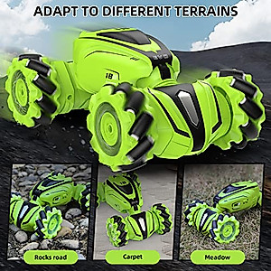 AONGAN Remote Control Car, 360°Drift Stunt Car, Gesture Control RC Car, Toy for Kids Age 6-15(Green)