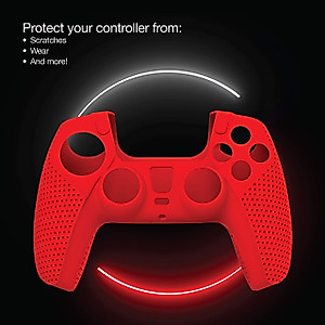 Verbatim Anti-Slip Silicone Skin Protective Cover for use with Playstation® 5 DualSense™ Wireless Controllers – 2pk – Black, Red