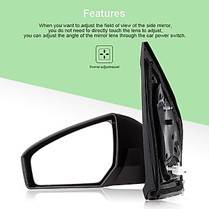 SCITOO Side View Mirror Driver Side Mirror Compatible with 2007 2008 2009 2010 2011 2012 For Nissan Sentra NI1320167 Power Adjustment Non-Folding Non-Heated