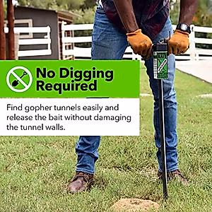 Yard Butler IGBA-1 Gopher Bait / Mole Bait Applicator - Vole Killer, Gopher Killer, & Mole Killer - Apply Poison Bait Pellets into a Pest Tunnel in Your Yard - Pest Control to Kill Moles and Gophers