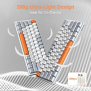 Redragon 60% Mechanical Gaming Keyboard RGB Backlit Ultra-Compact Hot-Swappable Red Switch, Fully Programmable Pro Software Supported, K642WGO-RGB