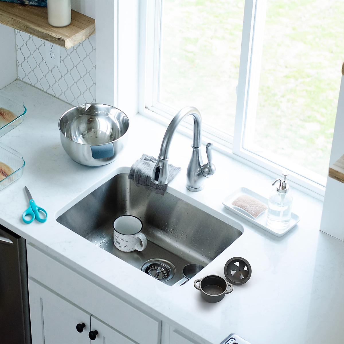 Garlic Roaster Baker, Cast Iron Dutch Oven Pre-Seasoned, Mini Cocotte, 1 Cup Capacity, Black, Ramekin with Lid, for BBQ Grill or Oven, by Bazaar LM-ents (Dome Lid)