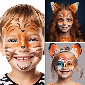 BADCOLOR Orange Face Body Paint Stick, Cream Blendable Eye Black Full Body Paint Makeup for Halloween SFX Makeup Cosplay Joker Zombie Vampire Costume Parties