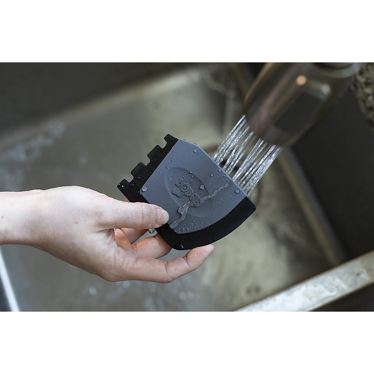 Lodge Deluxe Pan Scraper and Lodge Scrub Brush Set