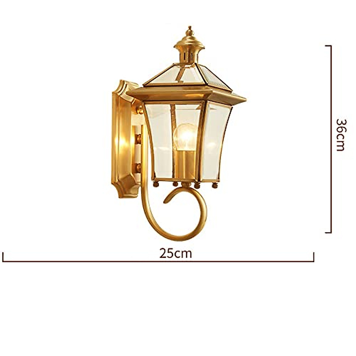 Outdoor Wall Lamp European Style Copper Wall Light Sconce Fixture Decor for Exterior House Porch Patio Outside Deck Garage Yard Front Door Garden Home