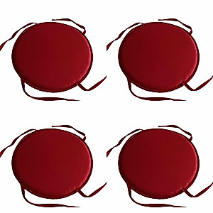 Indoor Outdoor Chair Cushions Set of 4/2, Round Chair Cushions with Ties,Round Chair Pads for Dining Chairs,Round Seat Cushion,Garden Bistro Chair Cushions Set for Furniture (4PCS C, One Size)