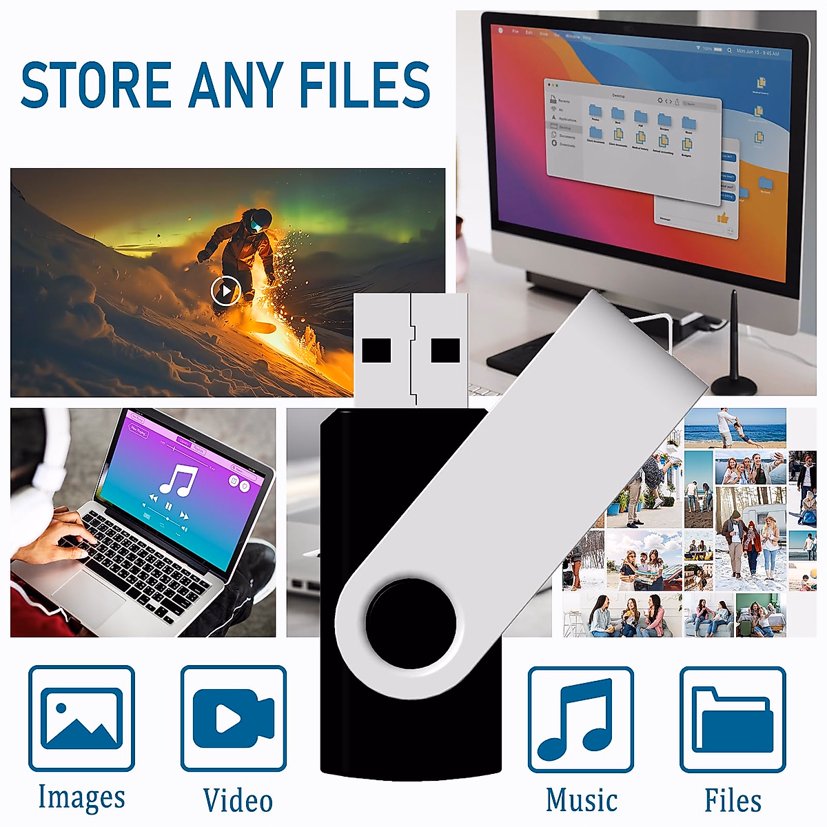 Bundle 4GB 10 Pack + 2GB 10 Pack Flash Drives, 20 Units in Total Gig Stick Jump Drives Bundle