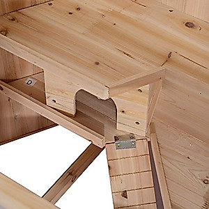 PawHut 3-Tier Extra Large Wooden Hamster Cage with Seesaws, Small Animal Cage and Habitat, Mice, Rat, Gerbil, & Hamster Habitat, Ladder, Feeding Bowl, Openable Top and Front Door