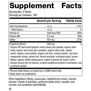 Standard Process A-F Betafood - Gluten-Free Liver Support, Cholesterol Metabolism, and Gallbladder Support Supplement with Vitamin A, Iodine, Vitamin B6-360 Tablets