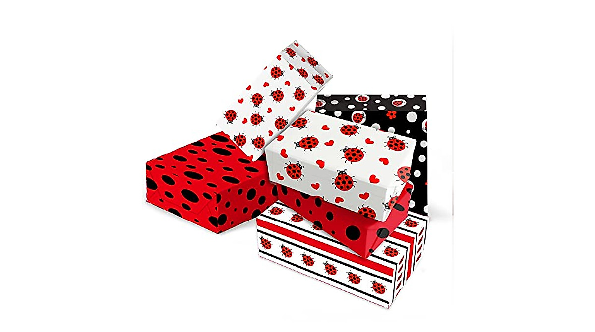 Lide Road Ladybug Wrapping Paper - Perfect for Birthdays