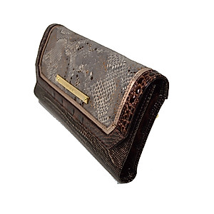 Brahmin Soft Checkbook wallet Taupe Tempura G44 1100