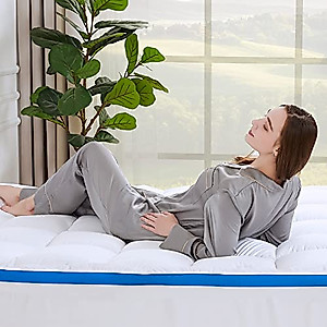 CYMULA Mattress Topper King Size: 3D Pillow Top Mattress Topper King Size Bed Soft Mattress Topper 8-21 inch Deep (78x80 inch)